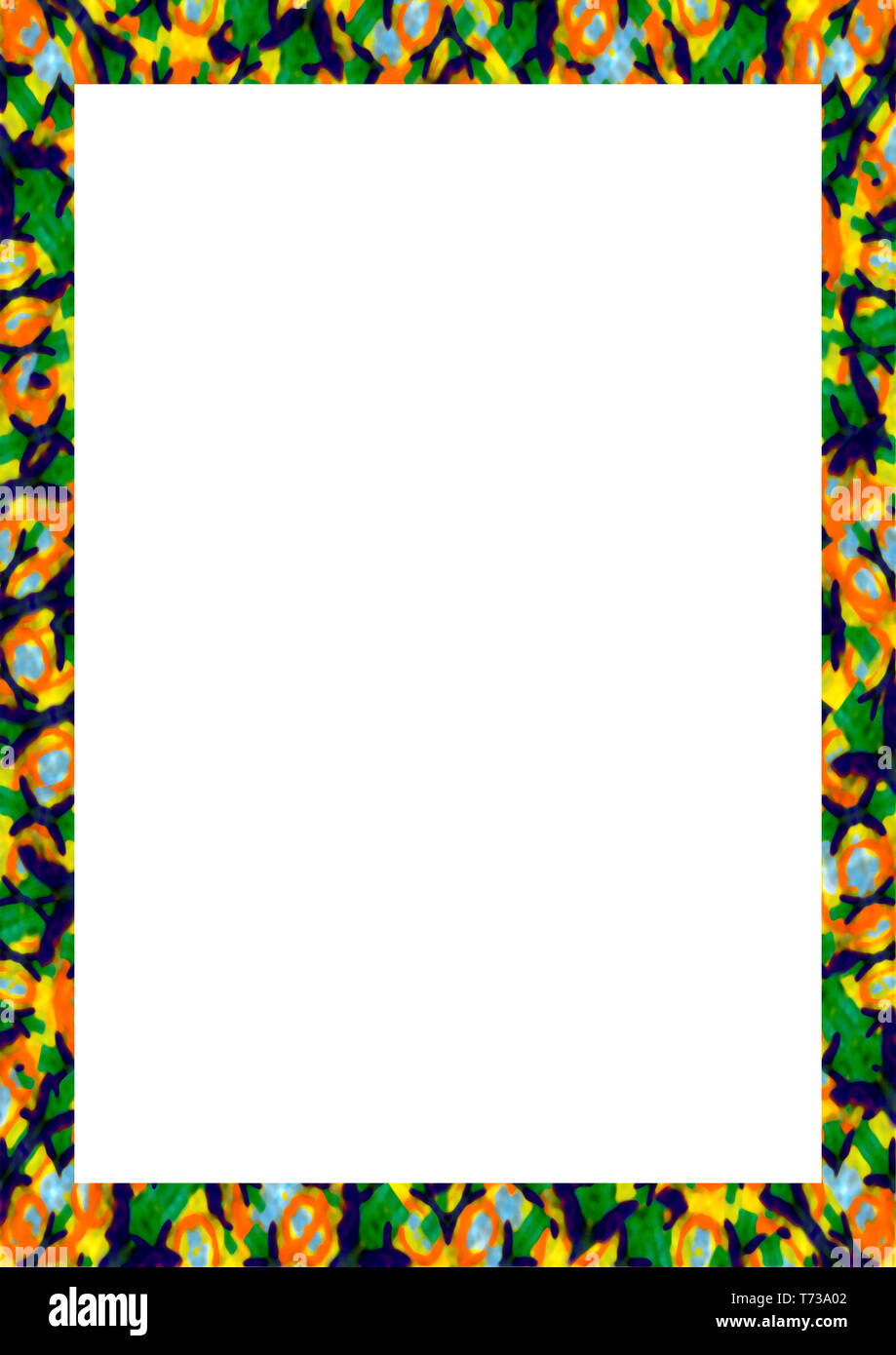 White frame background with decorated design borders Stock Photo - Alamy