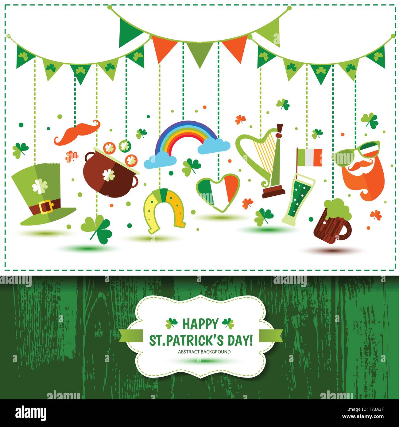 Green hat patrick set Stock Vector Images - Alamy