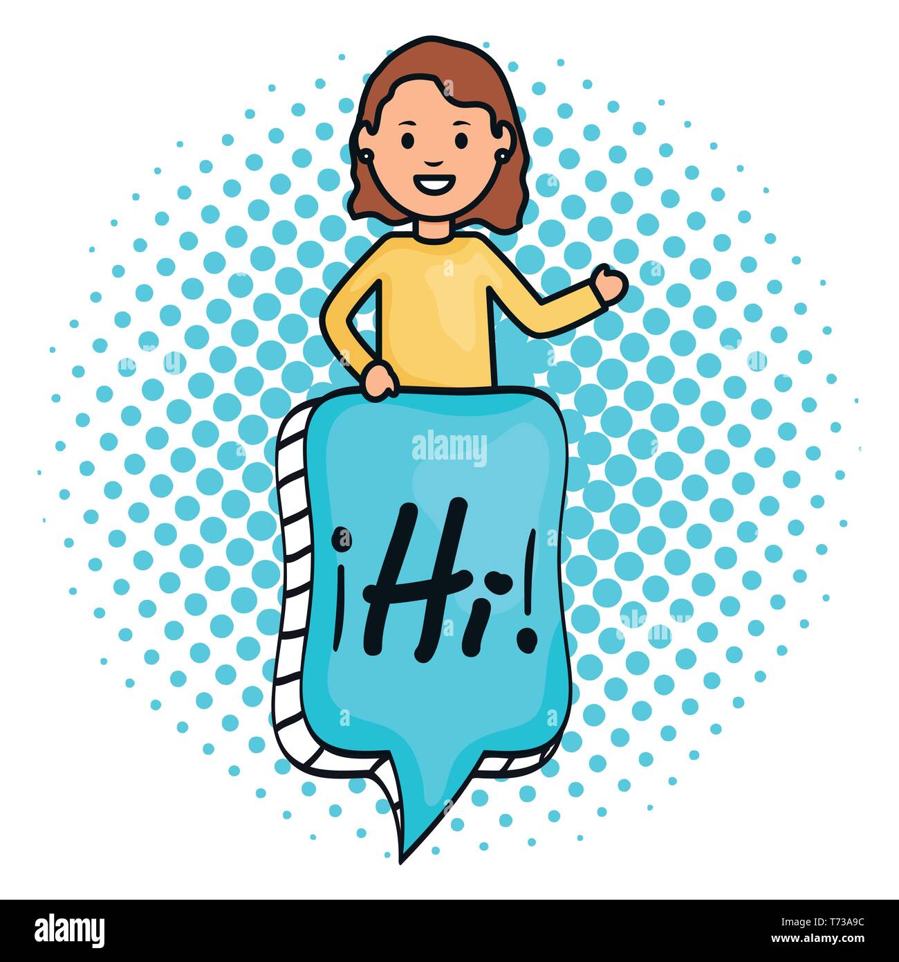 Girl woman hi Stock Vector Images - Alamy