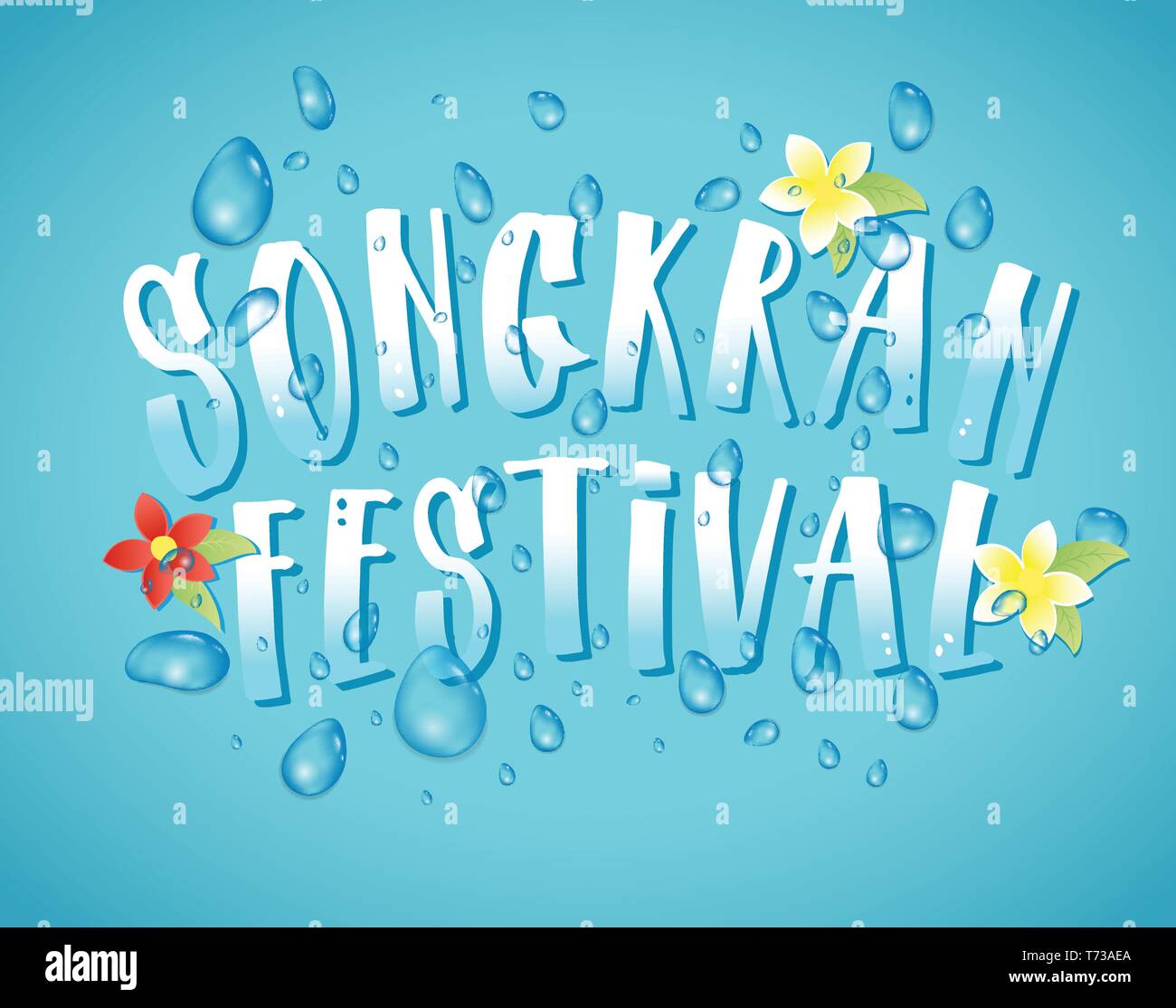 Songkran Festival in Thailand of April, vector illustration Stock ...
