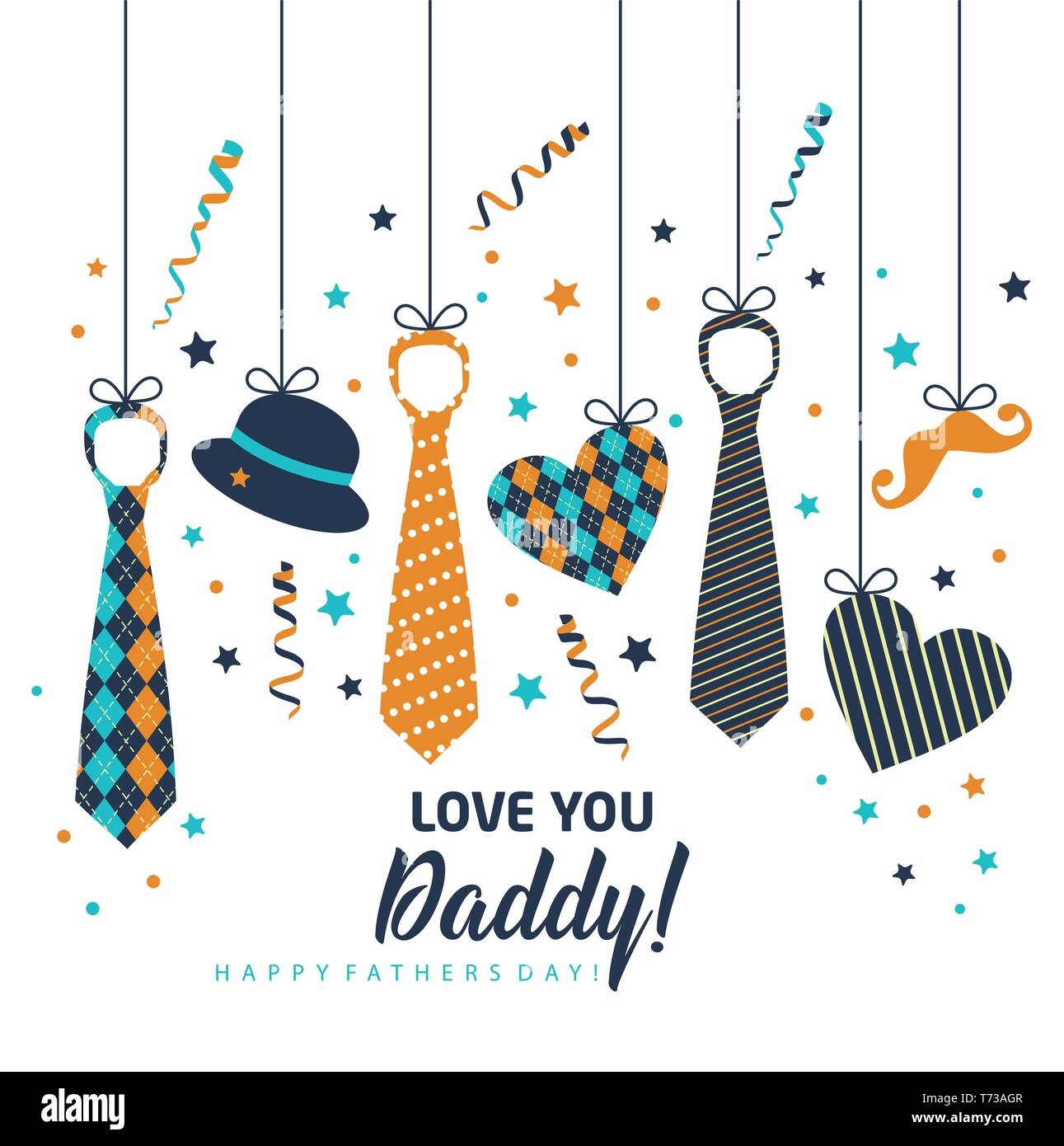 Happy Father s Day, holiday card with ties Stock Vector Image & Art - Alamy