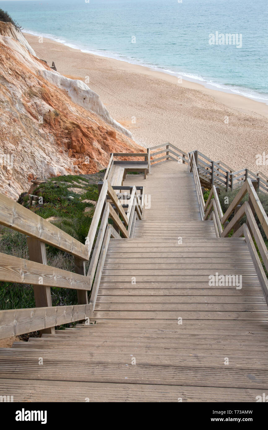 Steps at Cliff, Falesia Beach; Algarve; Portugal Stock Photo - Alamy