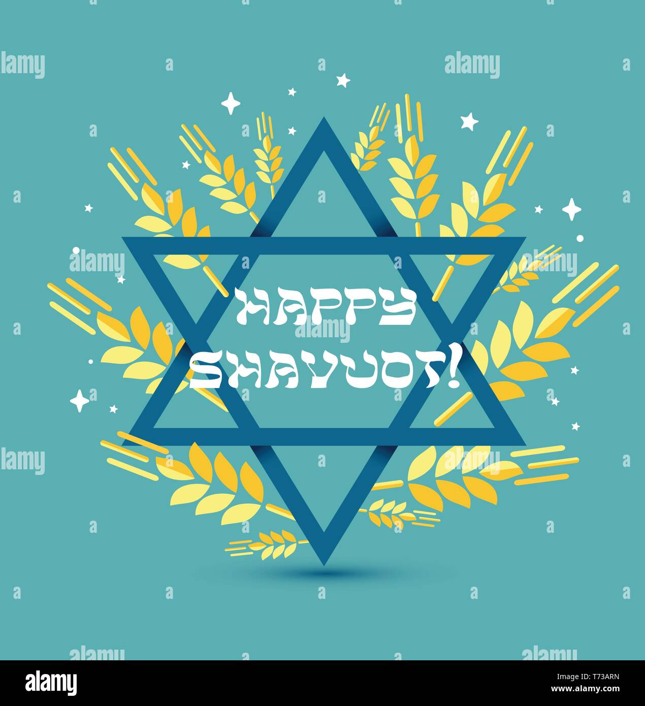 Happy Shavuot. Judaic holiday. Greeting card of Israel. Vector ...