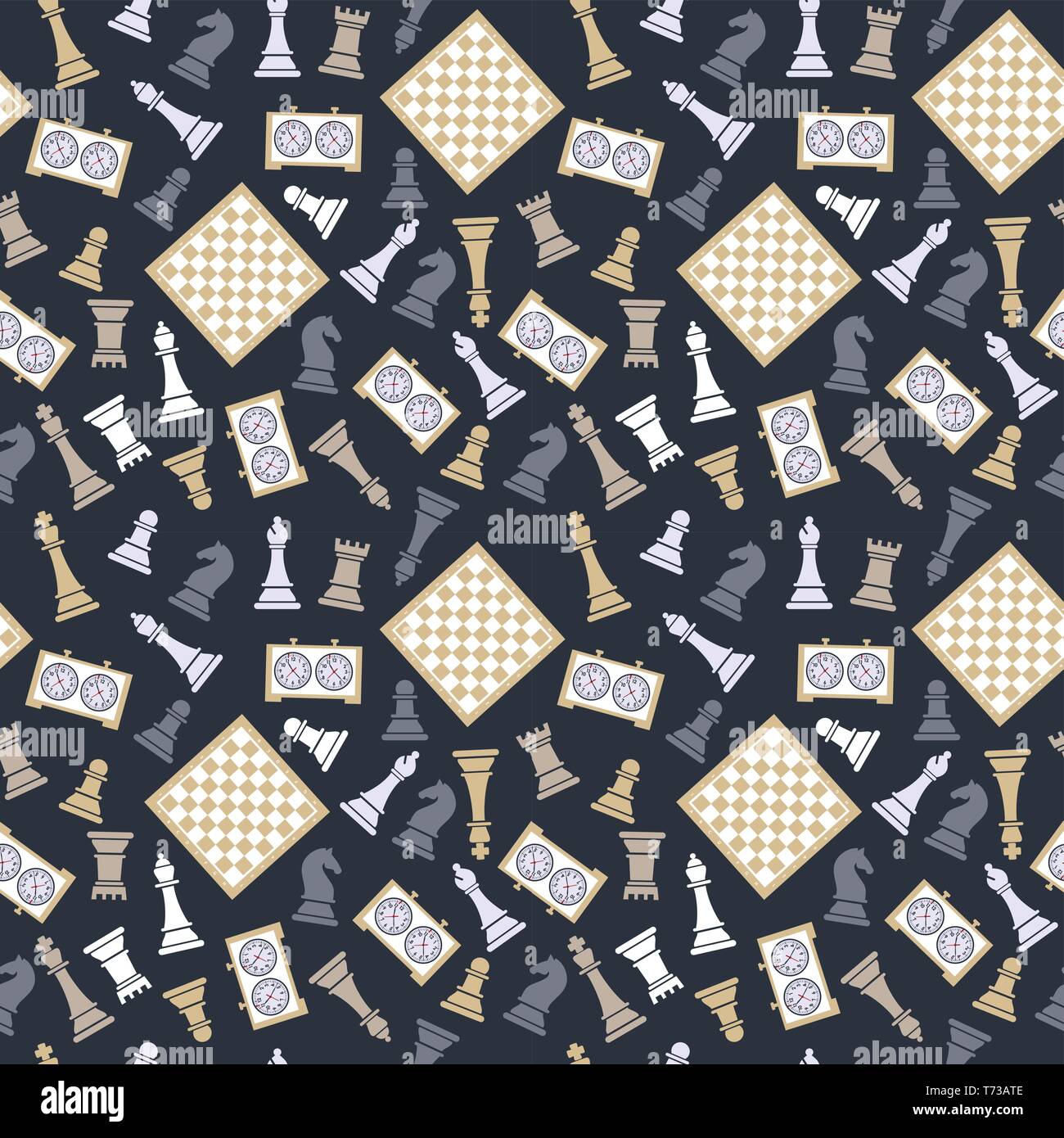 Seamless vector pattern with chess. World international chess day Stock ...