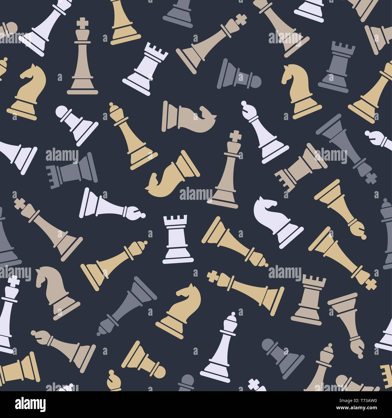 Seamless vector pattern with chess. World international chess day Stock ...