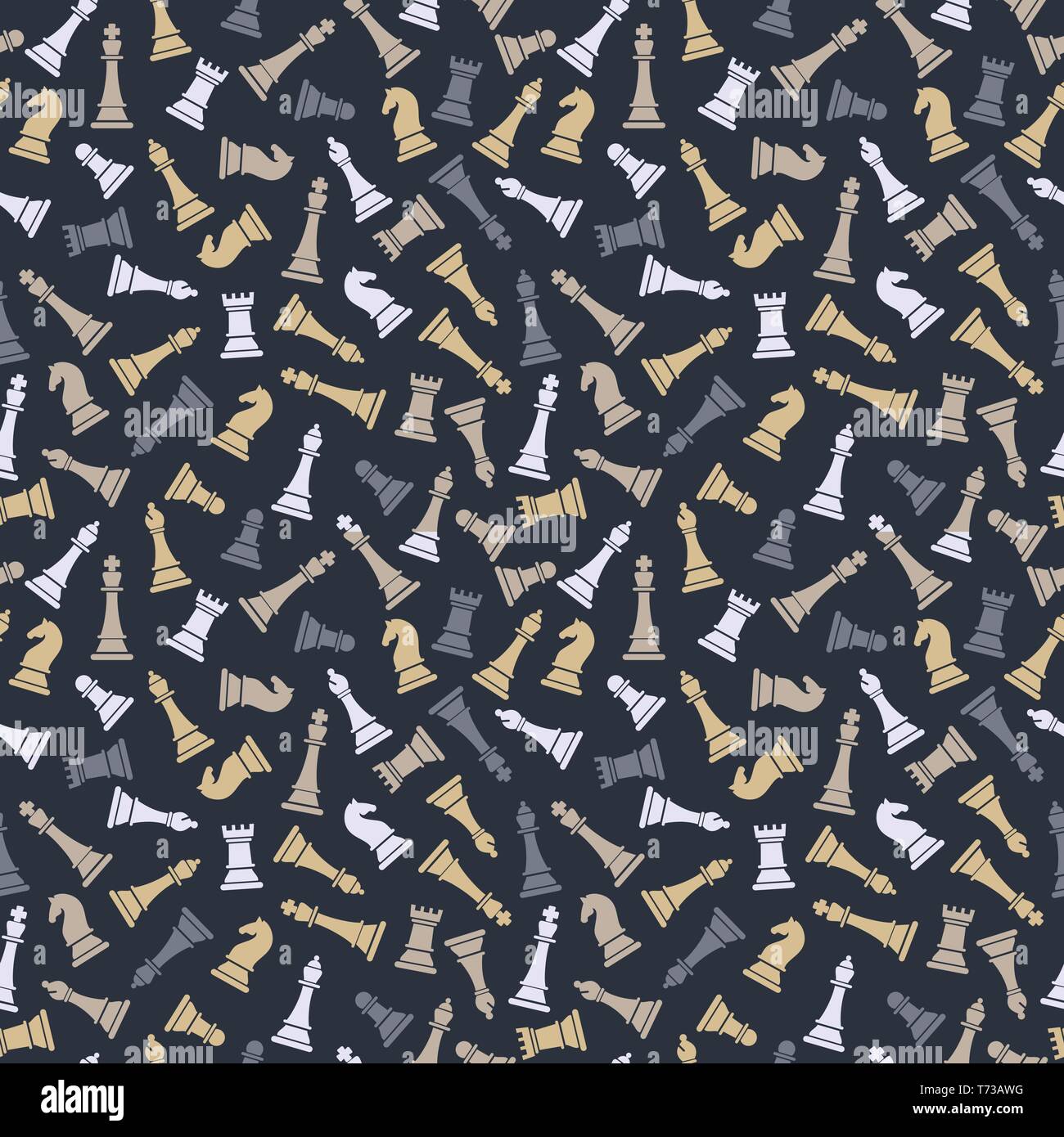 Seamless vector pattern with chess. World international chess day Stock ...