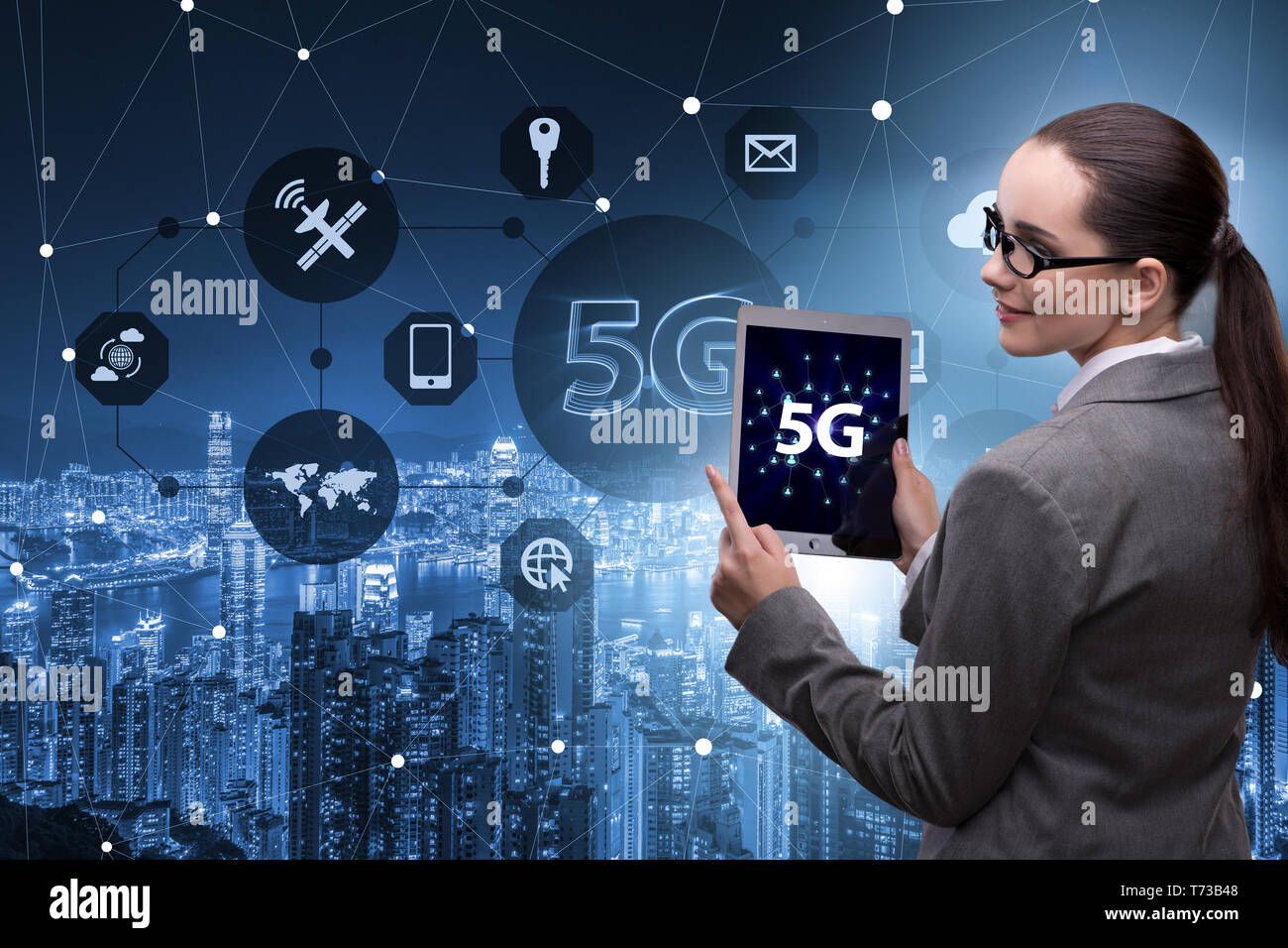 5g concept of internet connection technology Stock Photo - Alamy