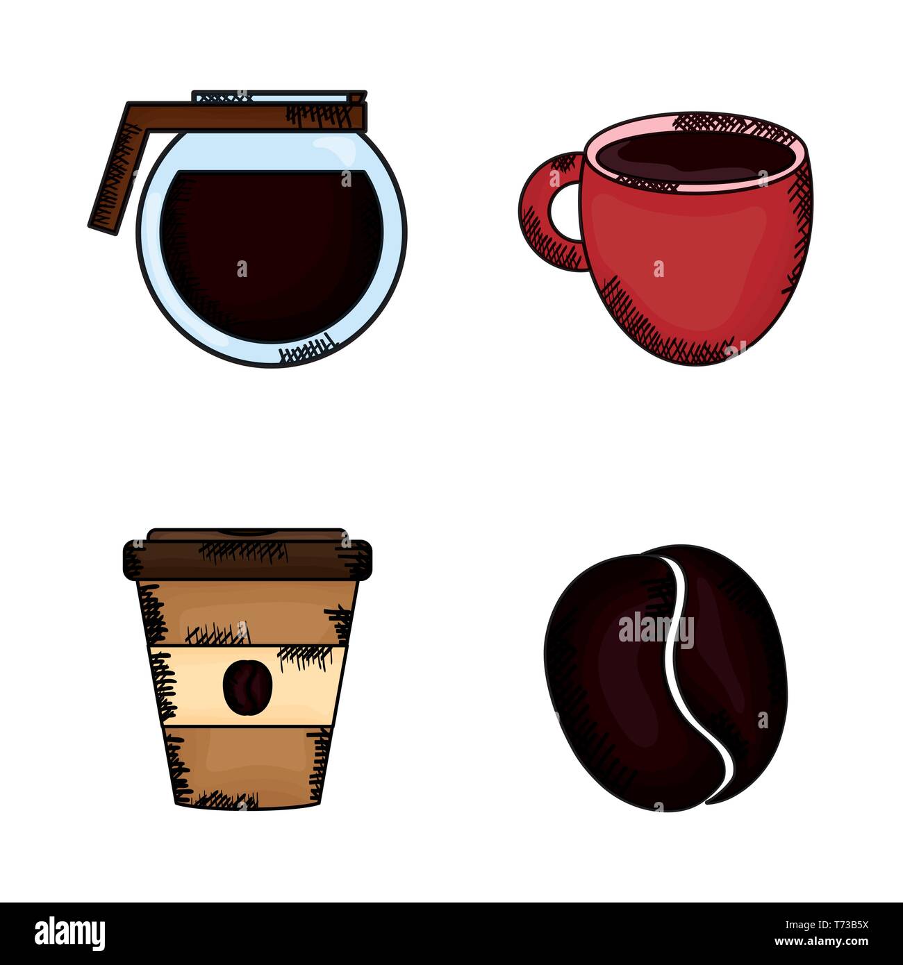coffee time set icons vector illustration design Stock Vector Image ...