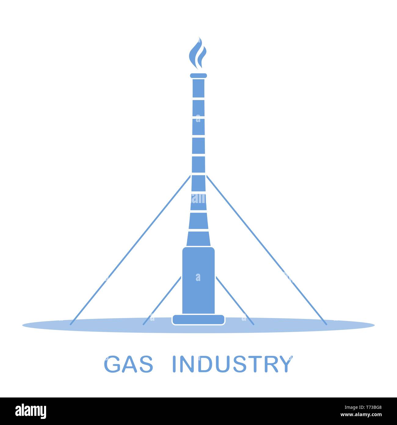 Vector illustration with equipment for gas production. Gas industry ...