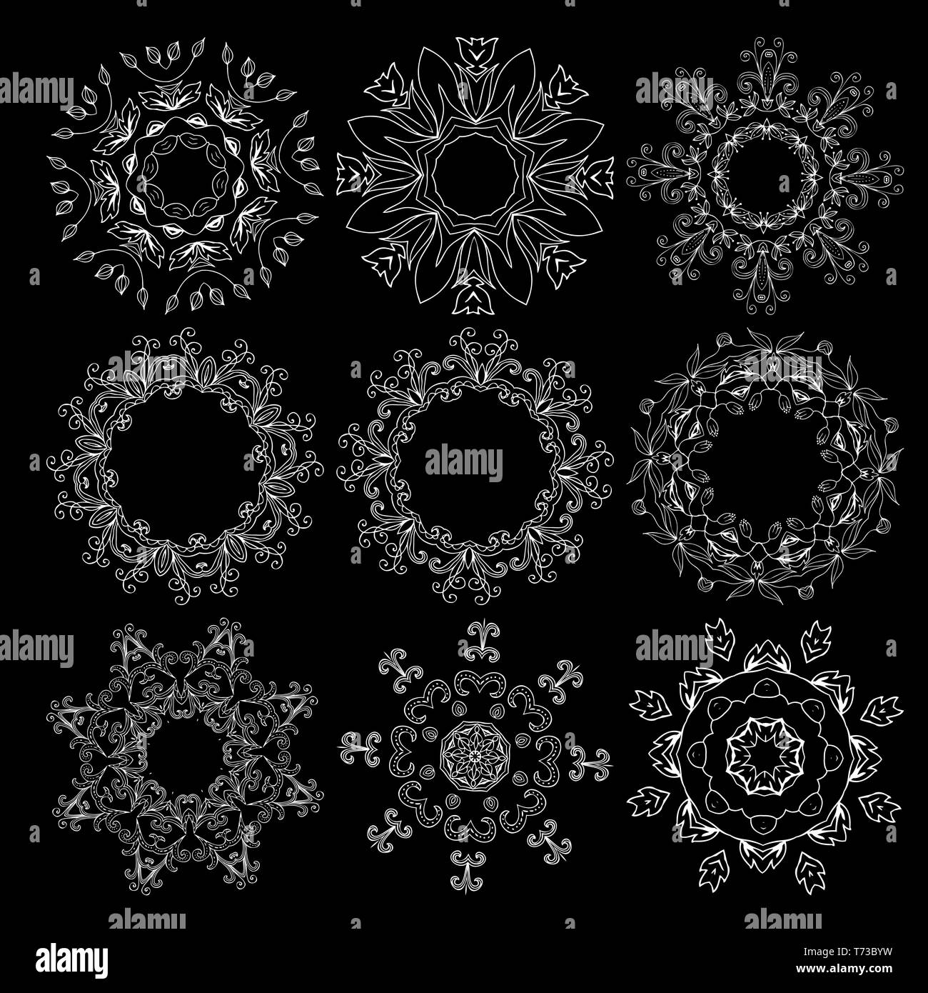 Rosettes pattern Black and White Stock Photos & Images - Alamy