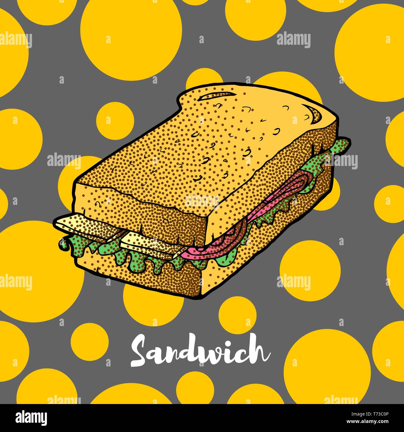 Sandwich hand drawing sketch. Great for restaurant menu or banner Stock ...