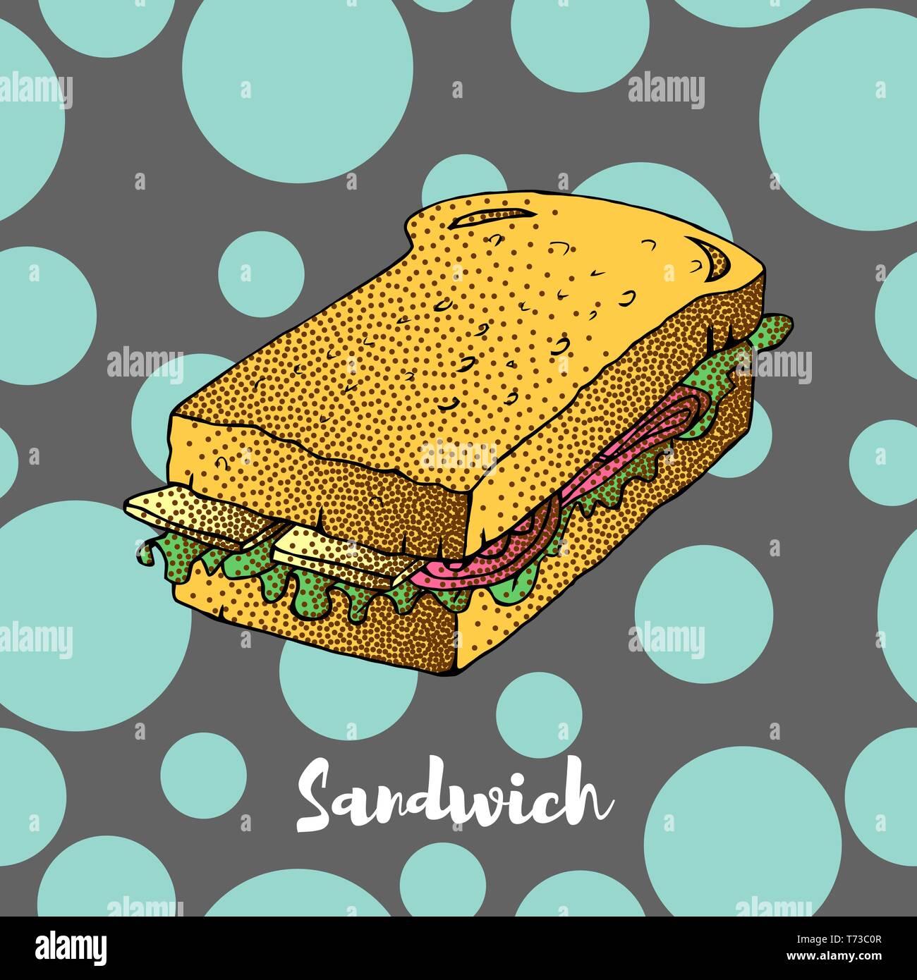 Sandwich hand drawing sketch. Great for restaurant menu or banner Stock ...