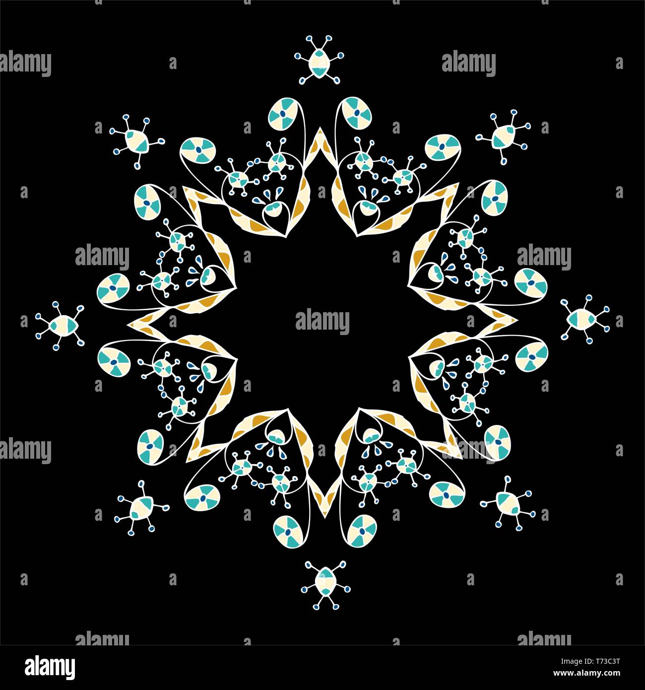 Beautiful ornamental rosette. For ethnic or tattoo design Stock Vector ...