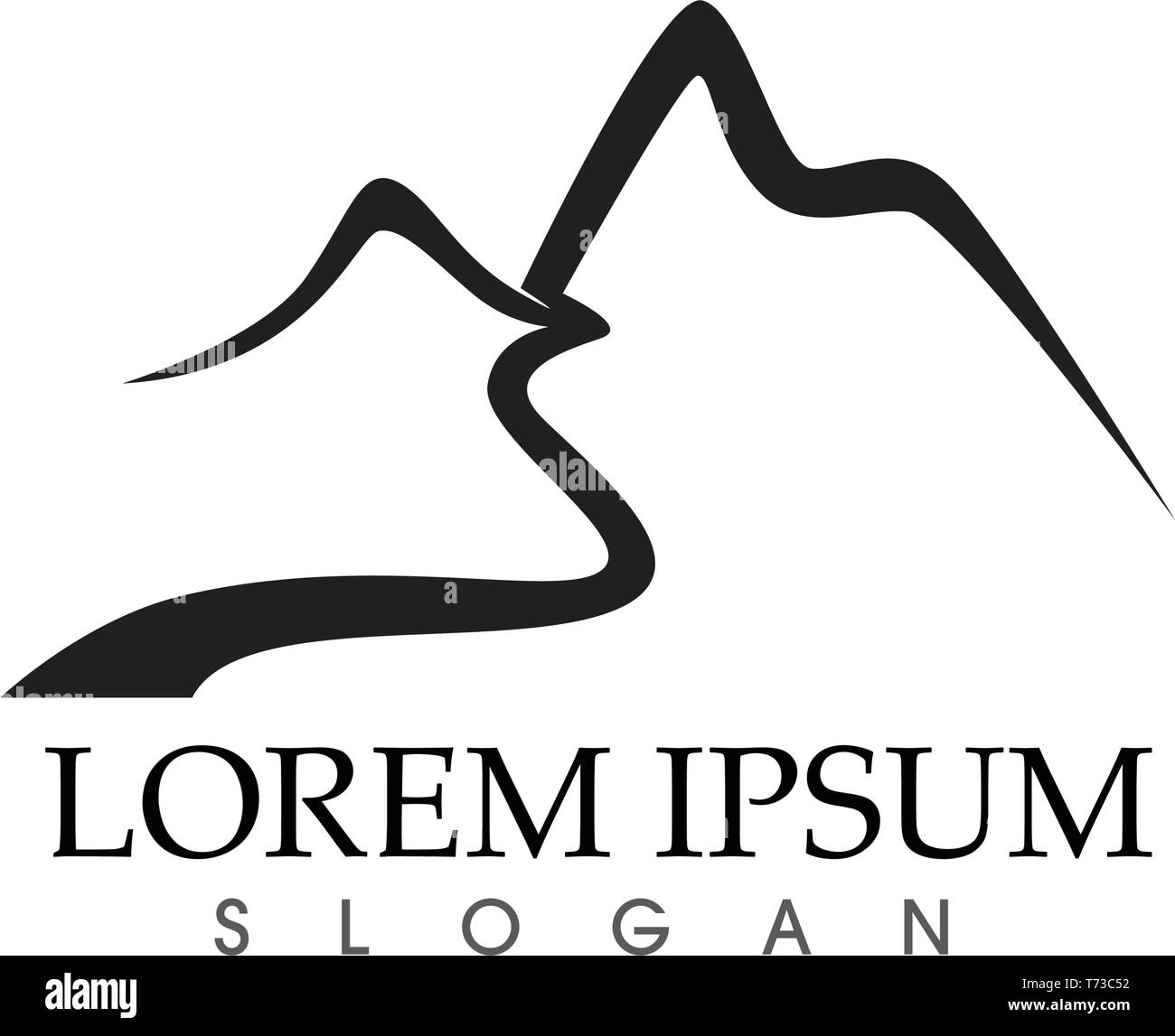 Mountain people symbol Black and White Stock Photos & Images - Alamy