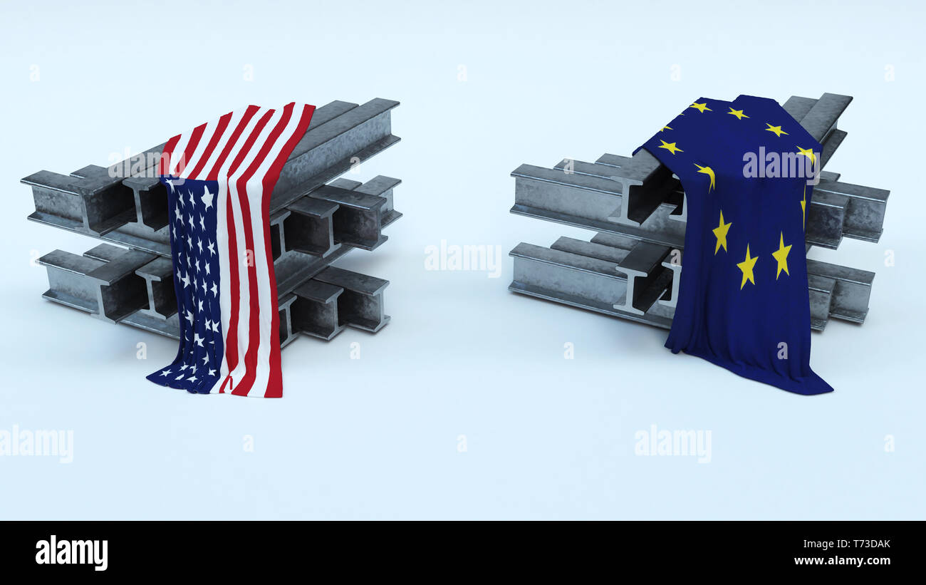 3D Render of US Steel Import Tarrifs Stock Photo - Alamy