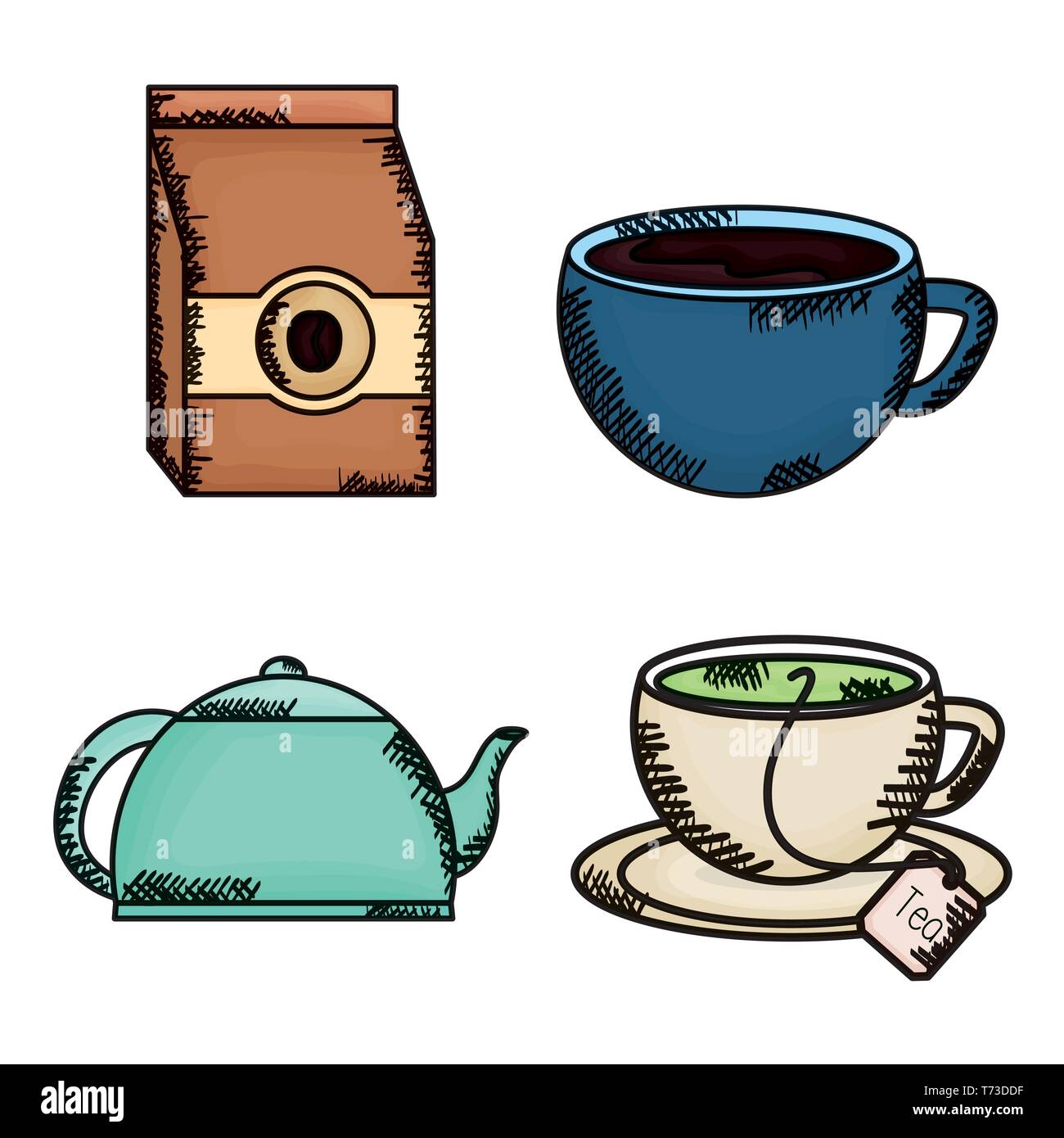 coffee time set icons vector illustration design Stock Vector Image ...