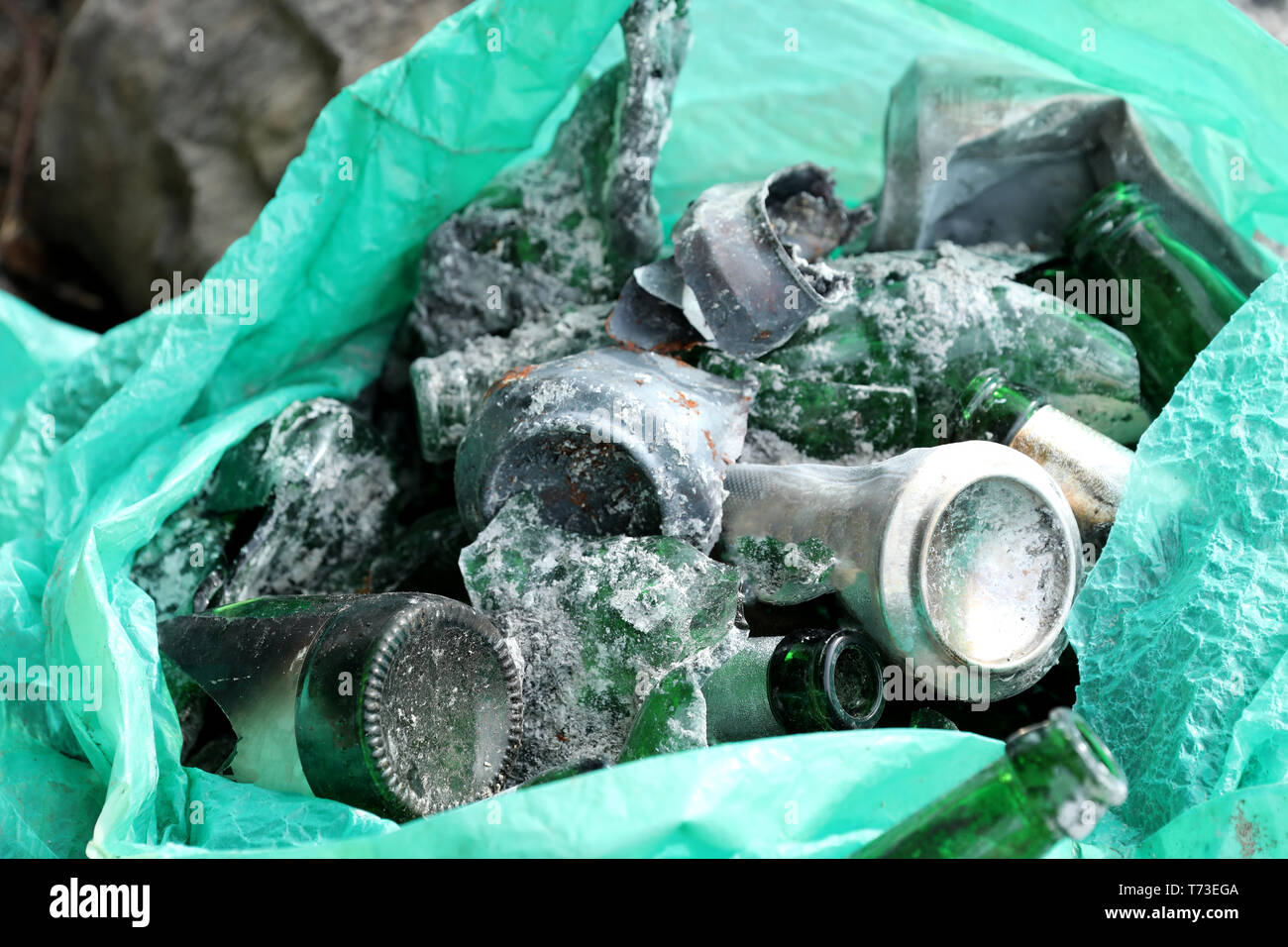Garbage in a garbage bag Stock Photo - Alamy