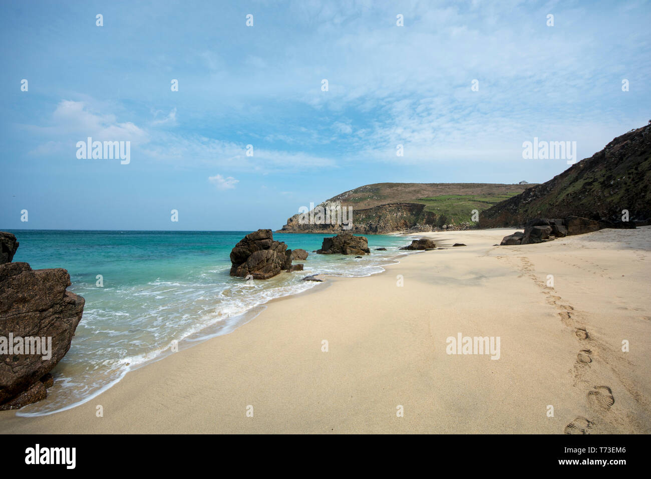 Portheras Cove Beach Stock Photo - Alamy