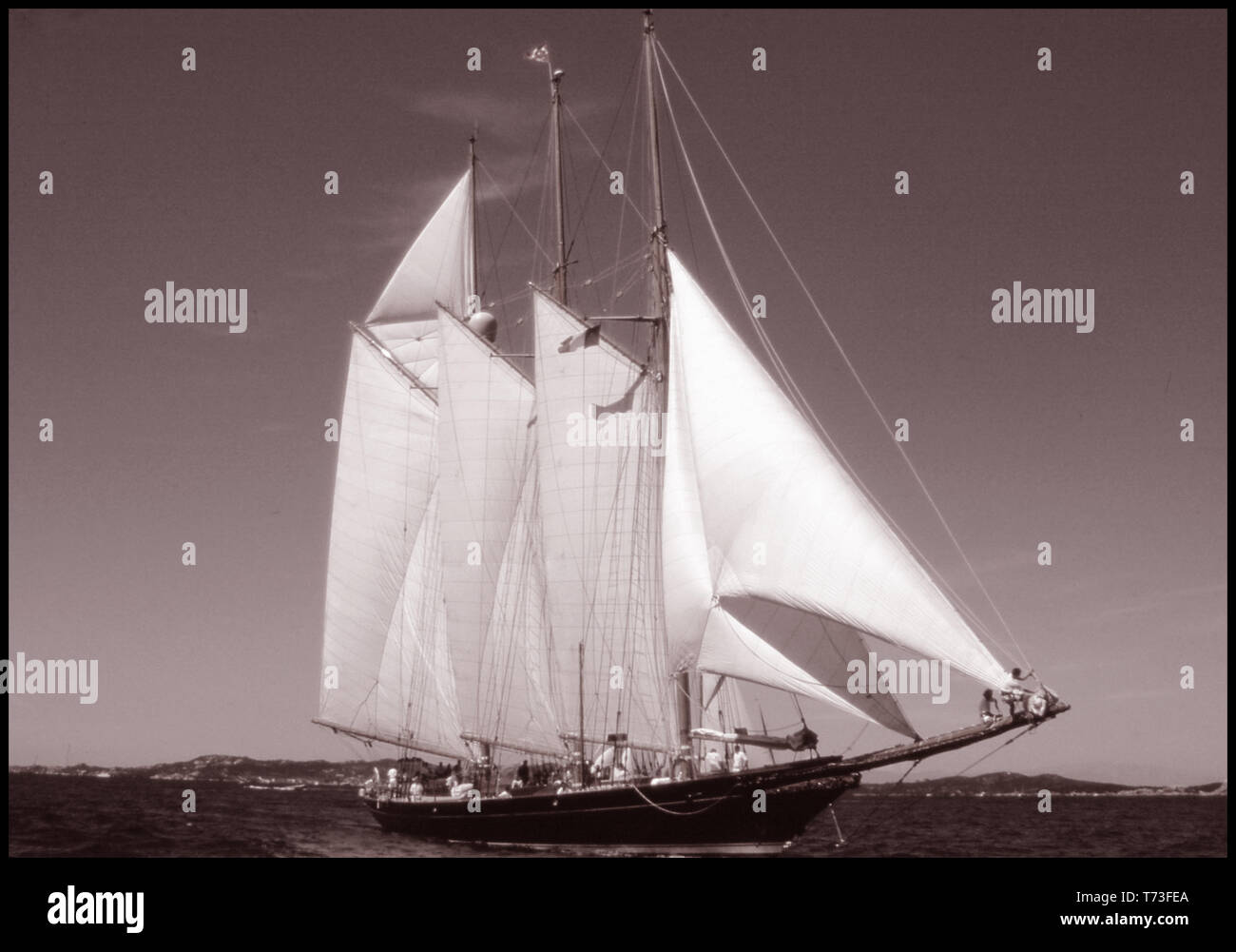 Costa Smeralda, Sardinia, Italy. Vintage sails regatta Stock Photo - Alamy