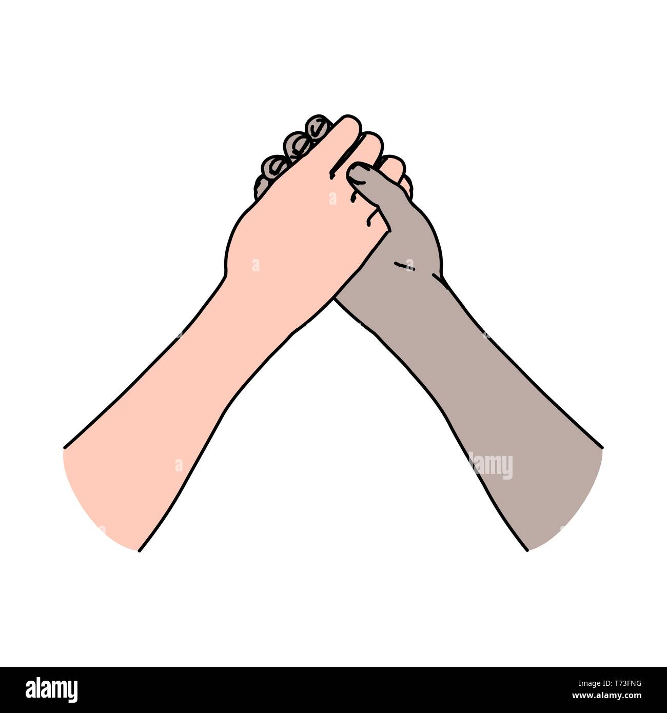 Two crossed man's hands symbolized conflict and arm wrestling or ...