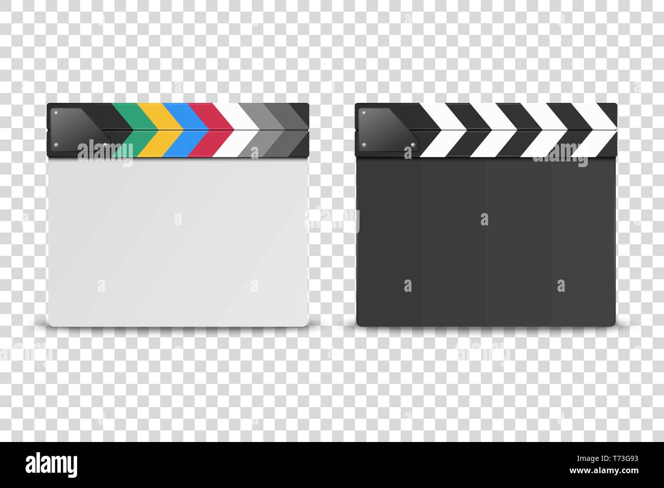 Vector 3d Realistic Closed White and Black Blank Movie Film Clap Board ...