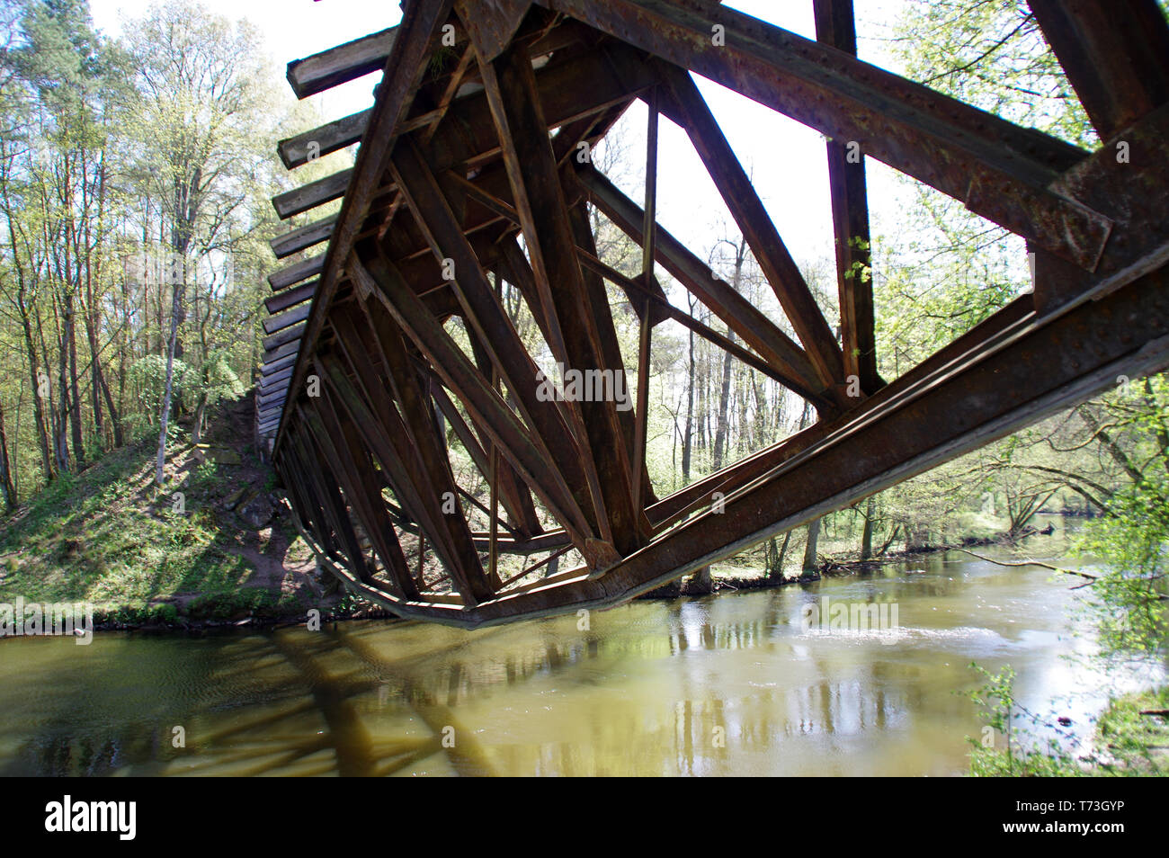 Old Wooden Railroad Bridge Over Stock Photos & Old Wooden Railroad ...