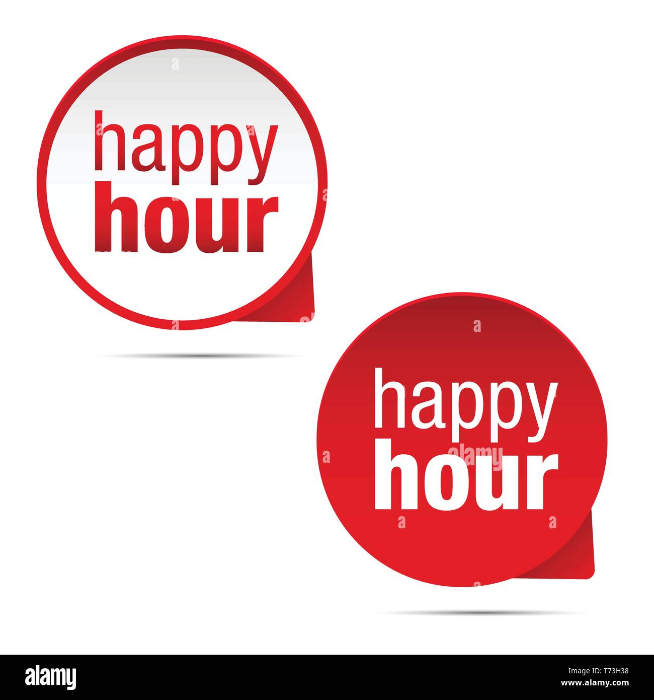 Happy hour sign label red vector Stock Vector Image & Art - Alamy