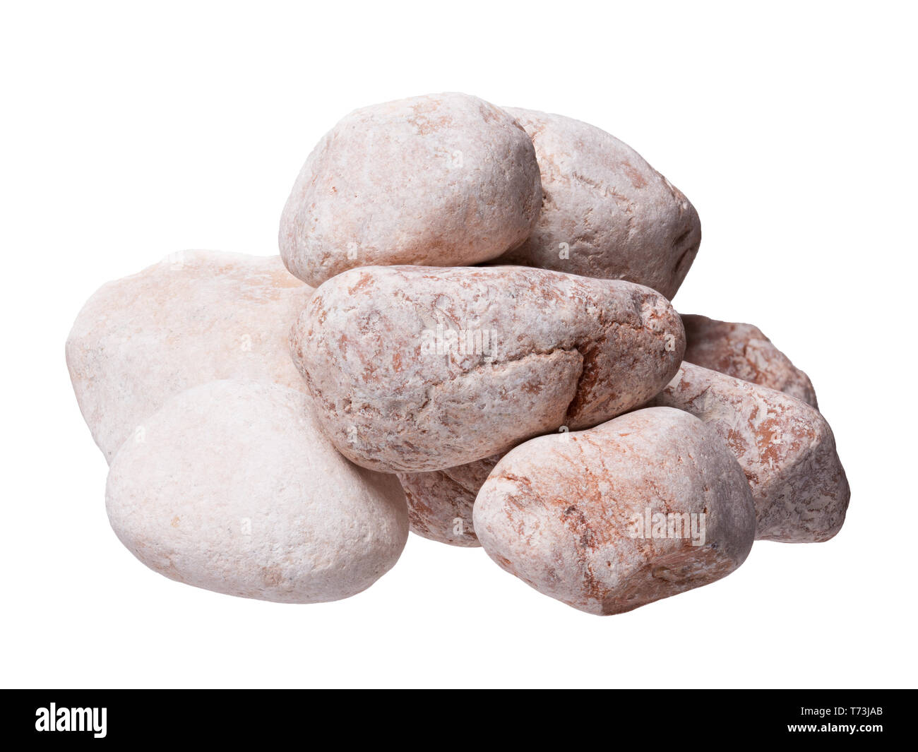 Pink stones close-up, isolate on white background. High resolution ...