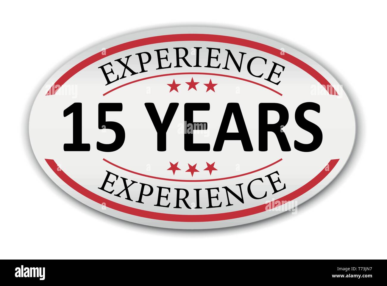 red vector illustration banner label experience 15 years Stock Vector ...