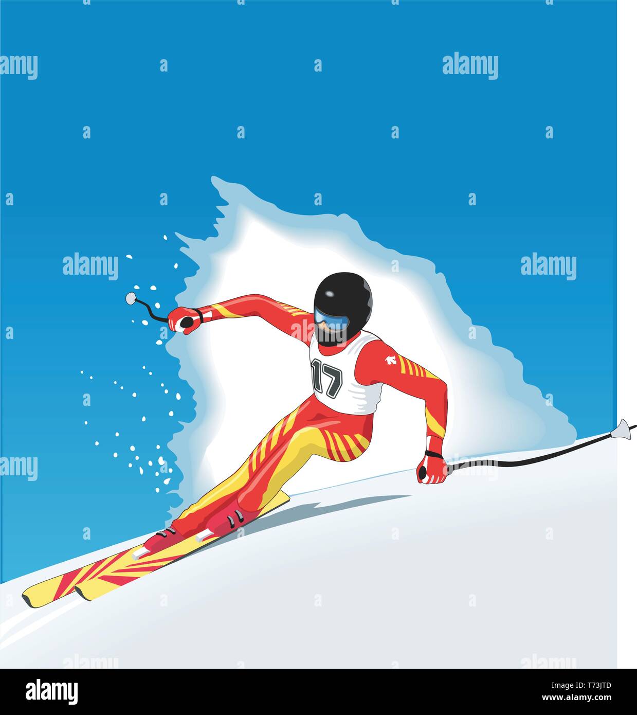 Downhill Racer Vector Illustration Stock Vector Image & Art - Alamy