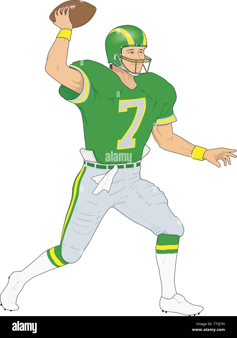 Football Player Vector Illustration Stock Vector Image & Art - Alamy