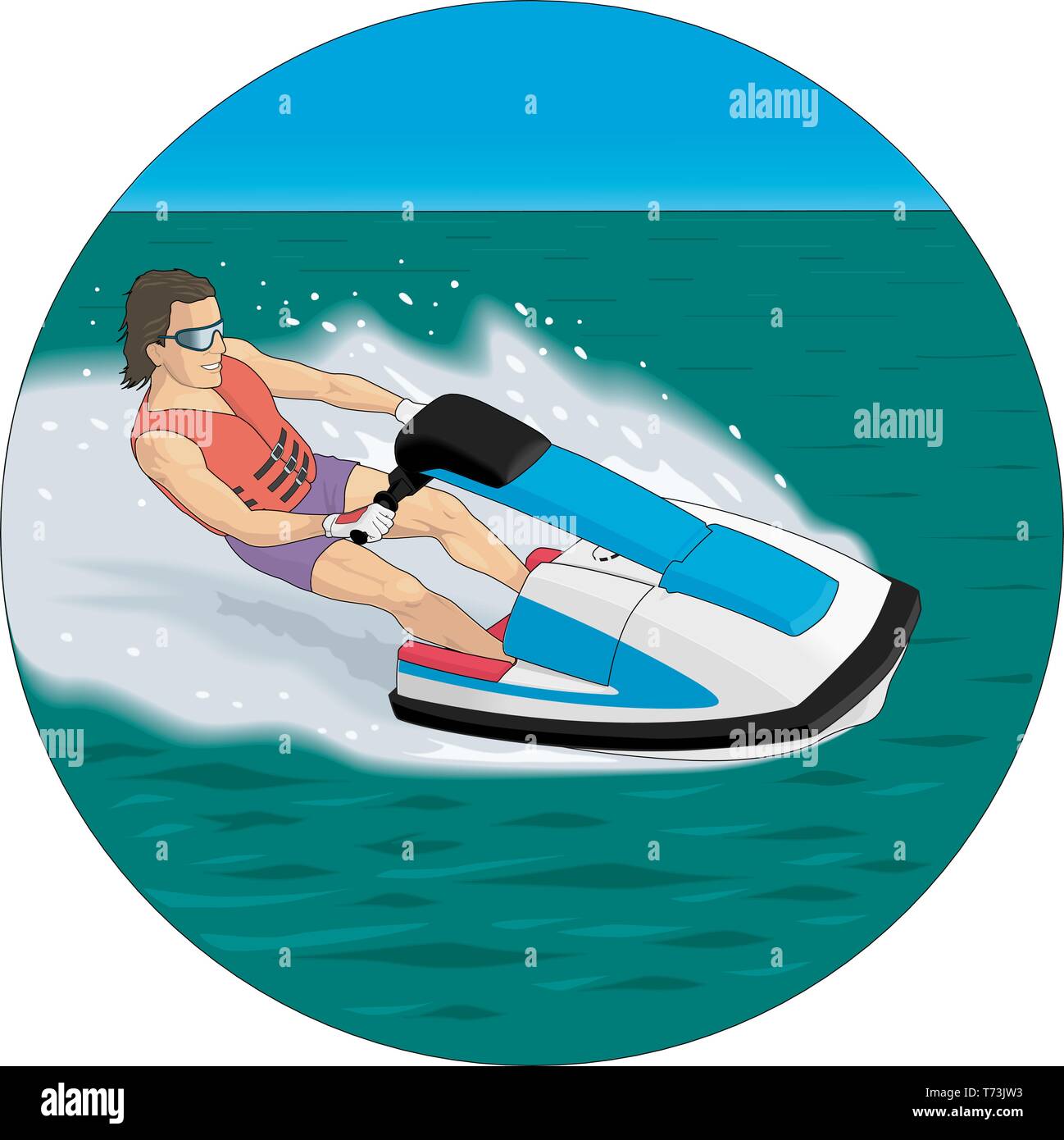 Personal Watercraft Vector Illustration Stock Vector Image & Art - Alamy