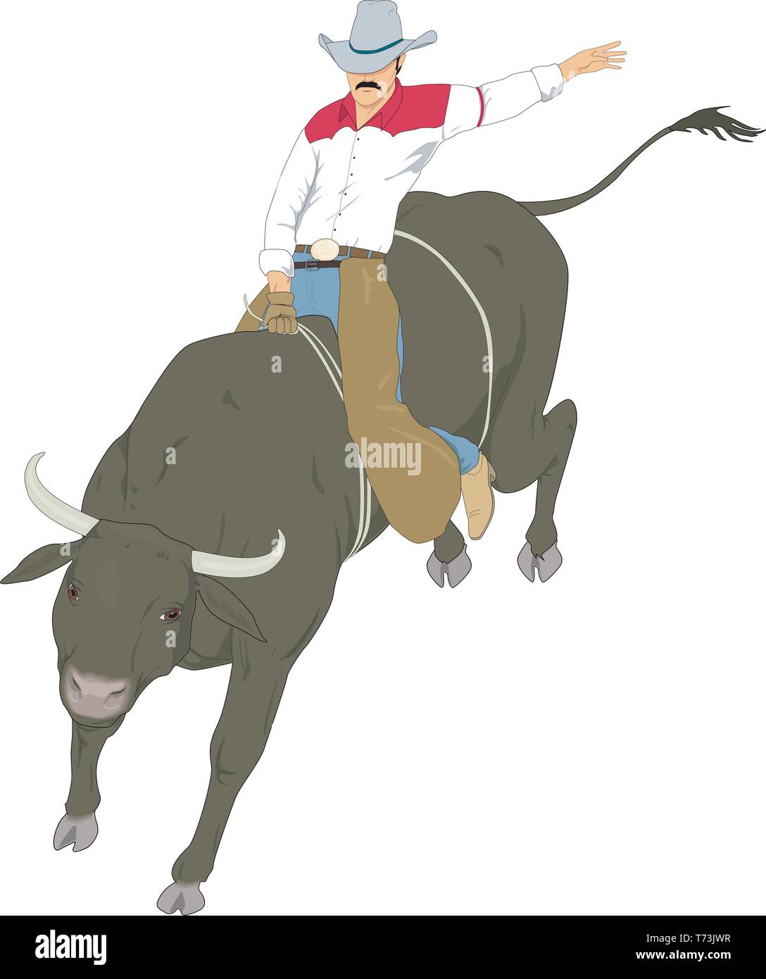 Bull Riding Vector Illustration Stock Vector Image & Art - Alamy