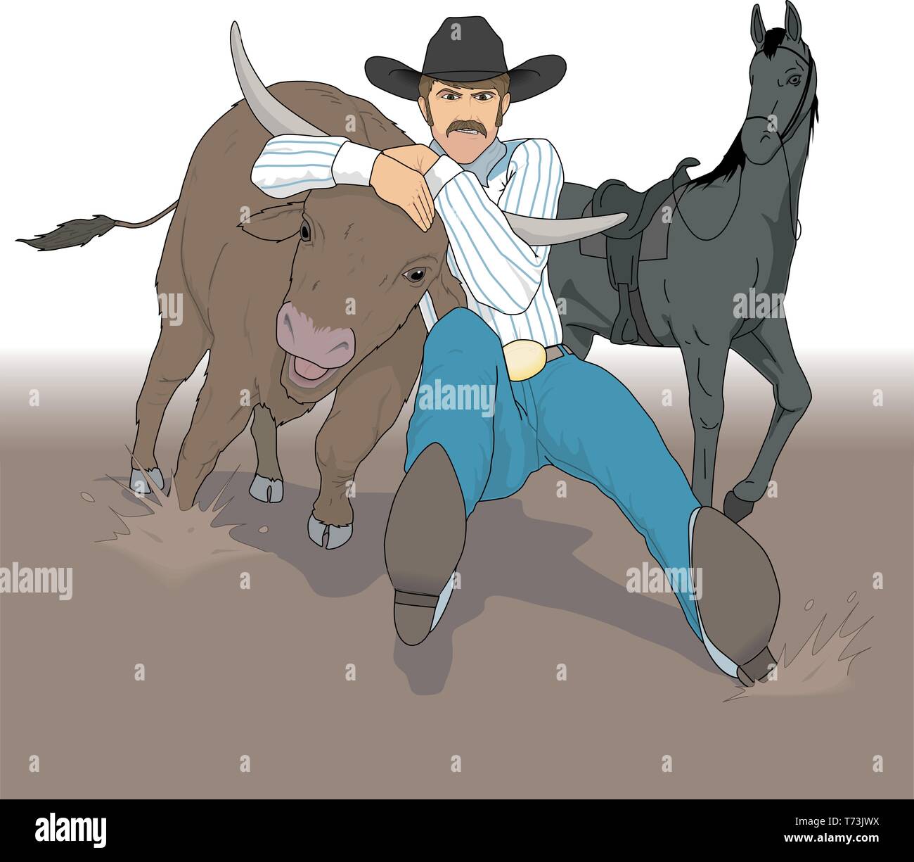 Bulldogging Stock Vector Images - Alamy