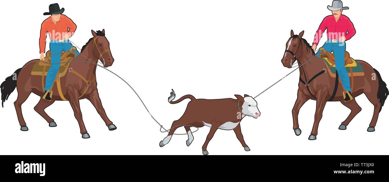 Calf Roping Vector Illustration Stock Vector Image & Art - Alamy