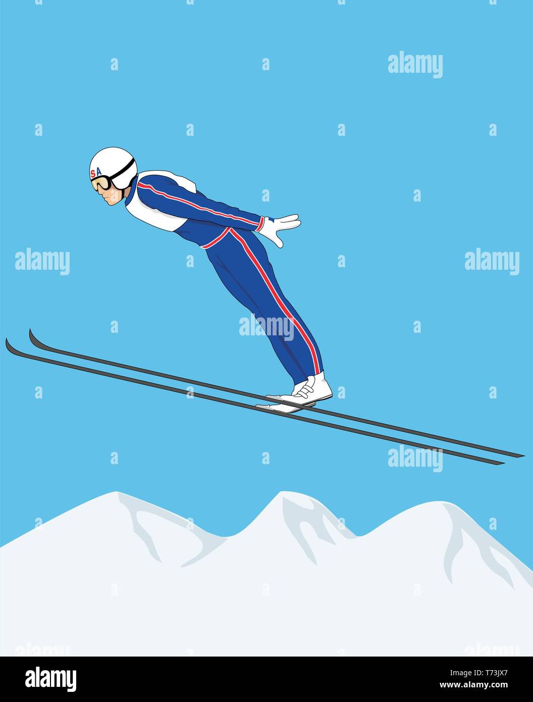 Ski Jumper Vector Illustration Stock Vector Image & Art - Alamy