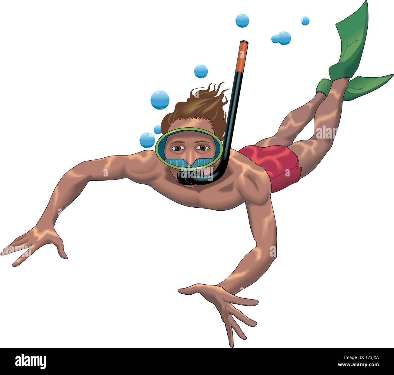 Snorkeler Vector Illustration Stock Vector Image & Art - Alamy