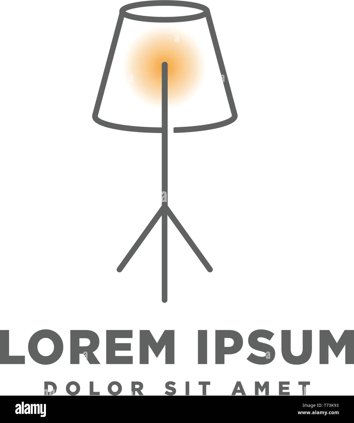 interior light logo design with line style vector illustration - vector ...