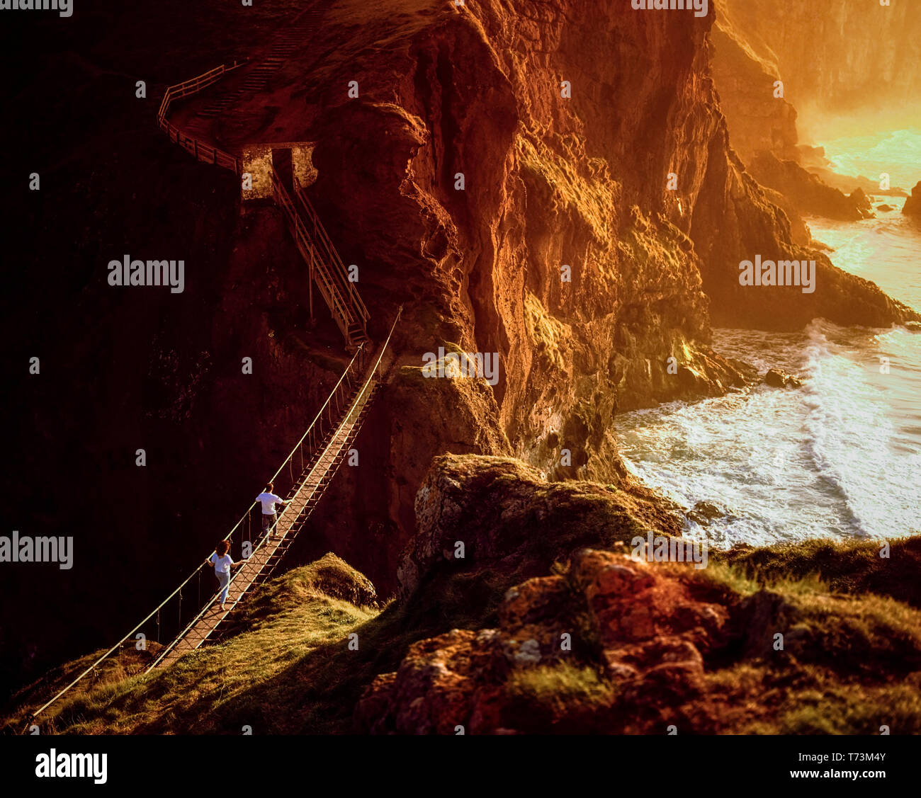 People crossing footbridge hi-res stock photography and images - Alamy