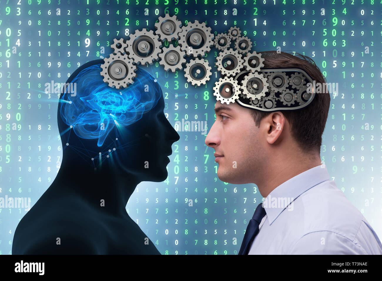 Cognitive computing concept as future technology with businessma Stock ...