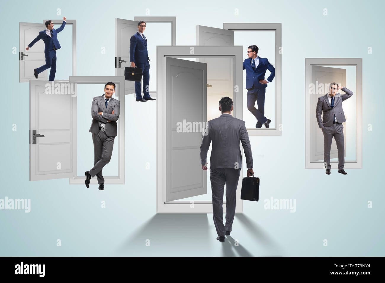 Concept choice many doors hi-res stock photography and images - Alamy