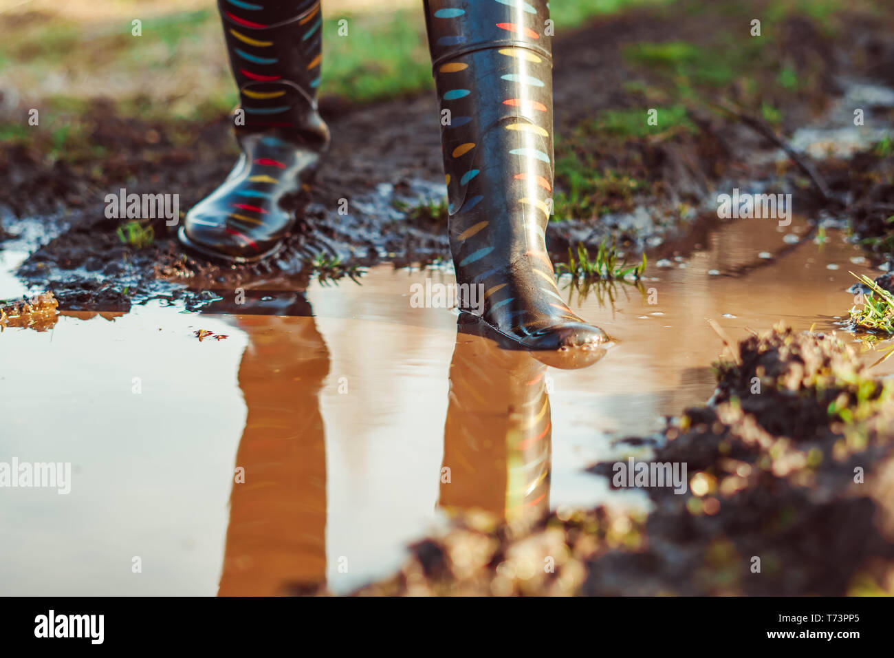 Black Rain Boots Legs High Resolution Stock Photography and Images - Alamy