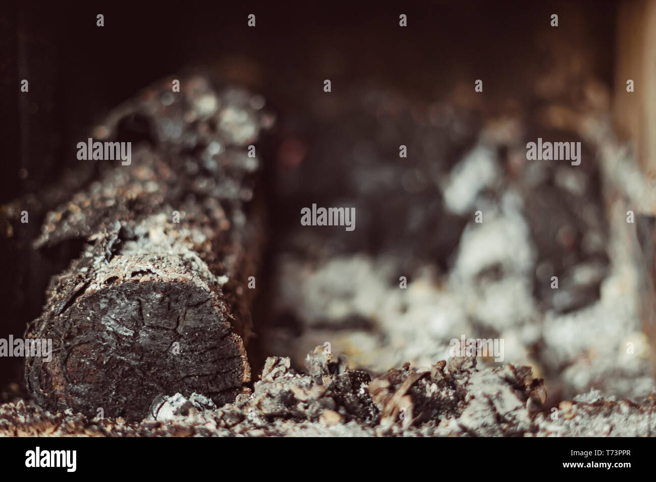 Gray ash from the burnt wood in the old furnace ashes and ash Stock ...