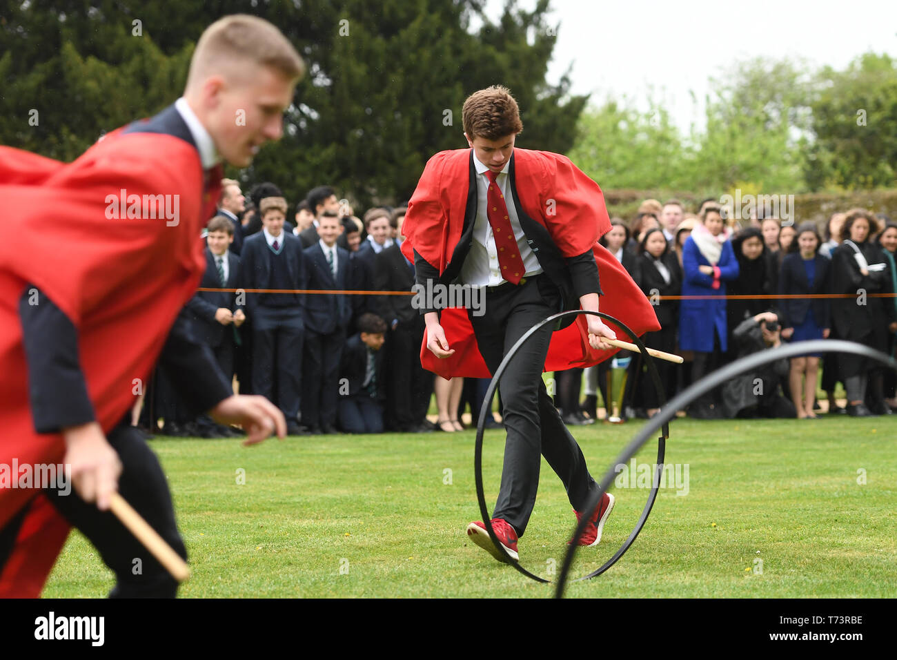 Annual kings ely hoop trundle on east lawn ely cathedral hi-res stock ...