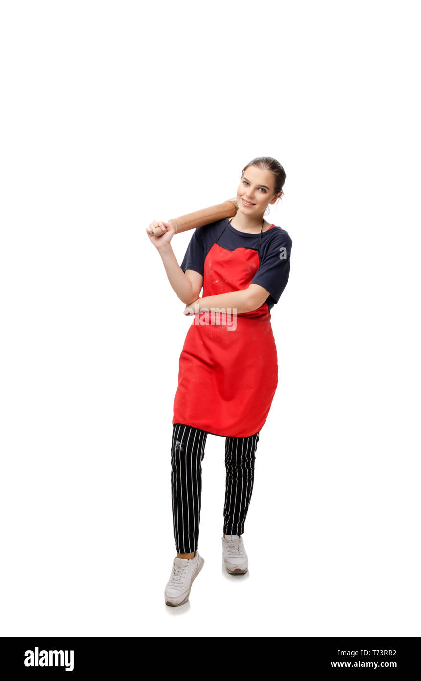 Female baker making bread Cut Out Stock Images & Pictures - Alamy