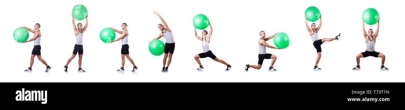 Doing exercises on balance Cut Out Stock Images & Pictures - Alamy