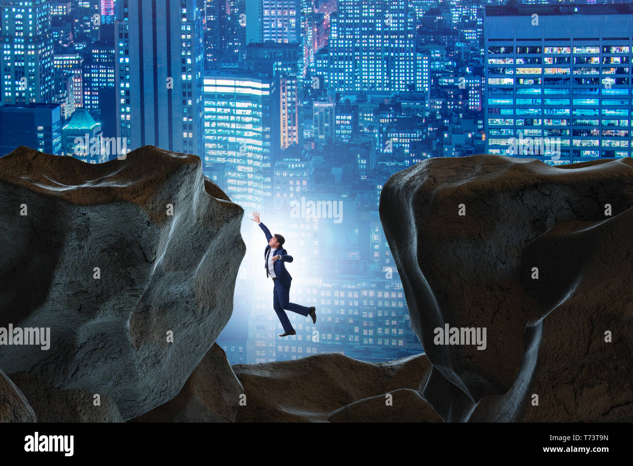 Businessman falling down mountain hi-res stock photography and images ...