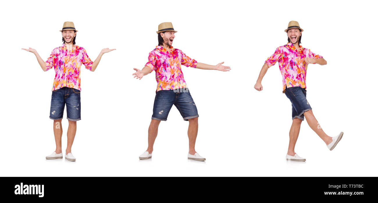 Funny tourist isolated on white Stock Photo - Alamy