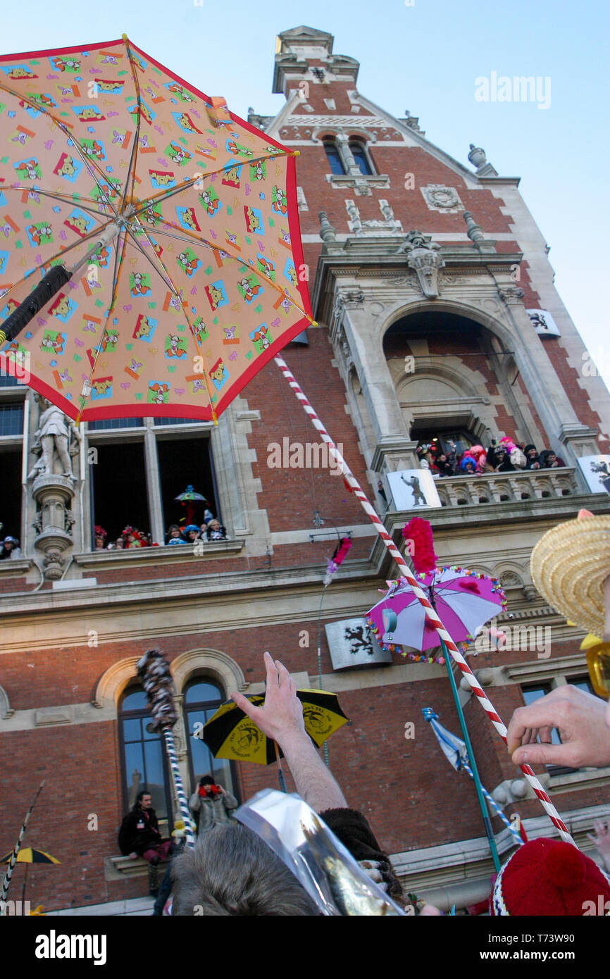 Crowd umbrellas carnaval de dunkerque hi-res stock photography and ...