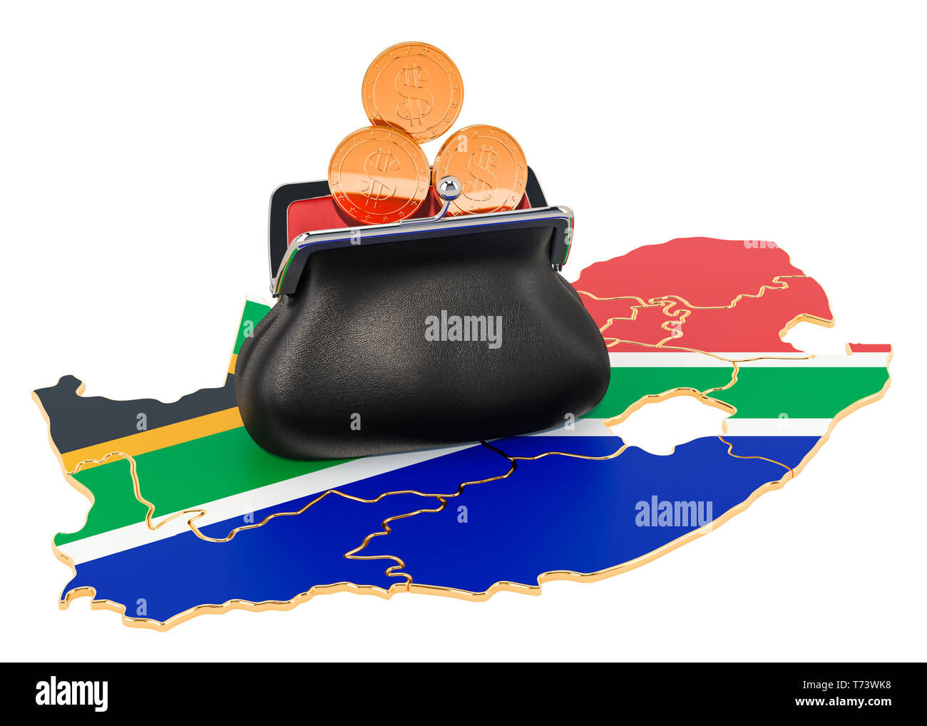 Banking, investment or financial concept in South Africa. 3D rendering ...